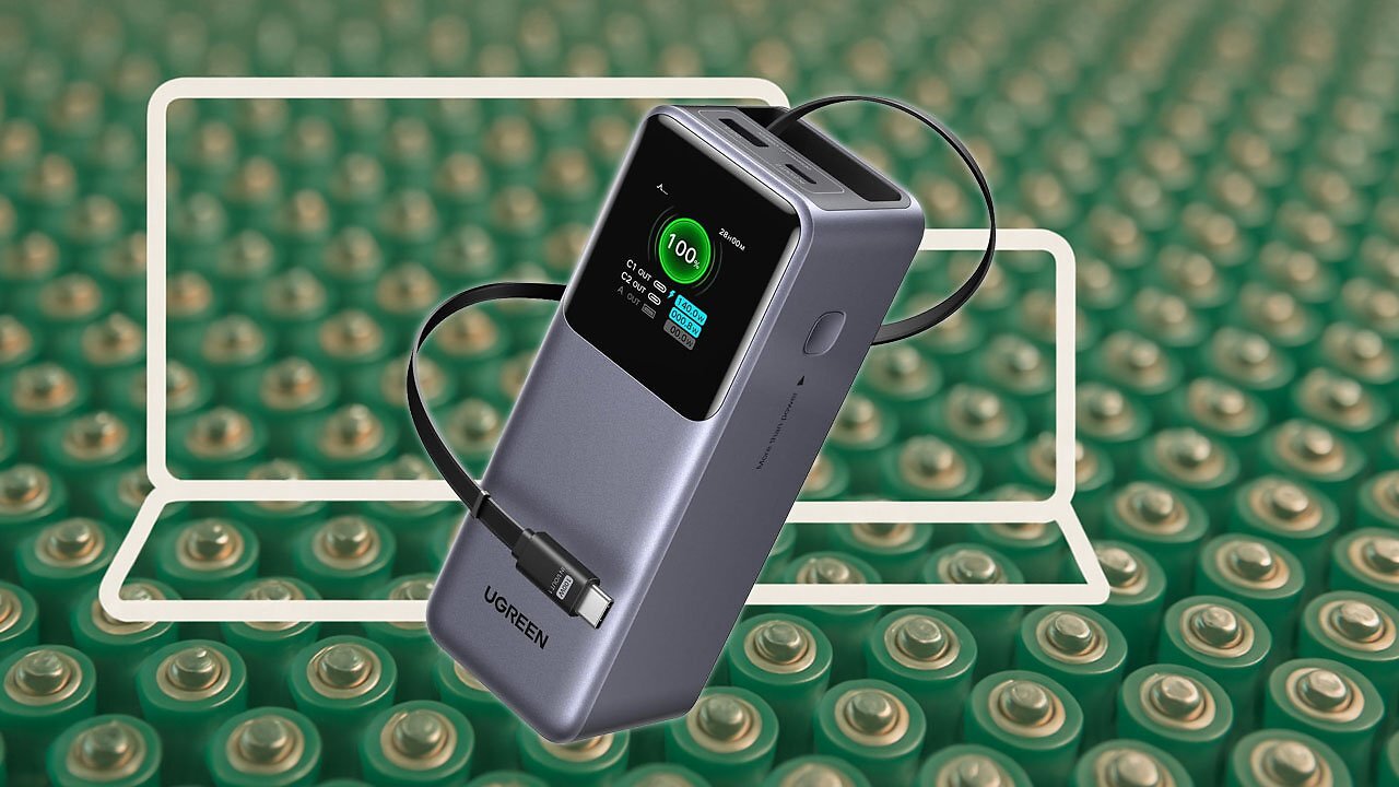 Jetzt zum Tiefstpreis: Powerbank für zwei Laptops mit einziehbarem Kabel